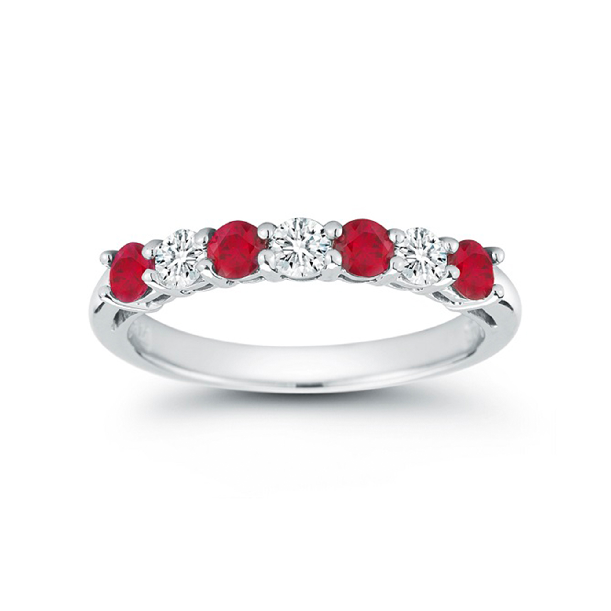 Bijoux Birks | 7 Stone Diamond and Ruby Wedding Band